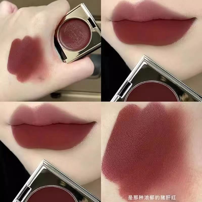 HERORANGE Sweet Heart Matte Lipstick Deep Red HD Matte Lip Cheek Tint ...