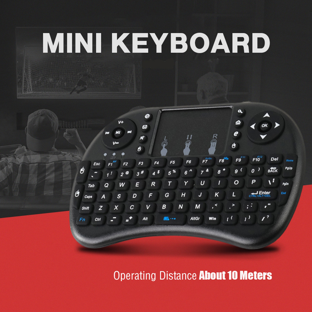 I8 Mini 2.4G คีย ์ บอร ์ ดไร ้ สายคลาสสิกสีดําภาษาอังกฤษ 2.4G Air Mouse ...