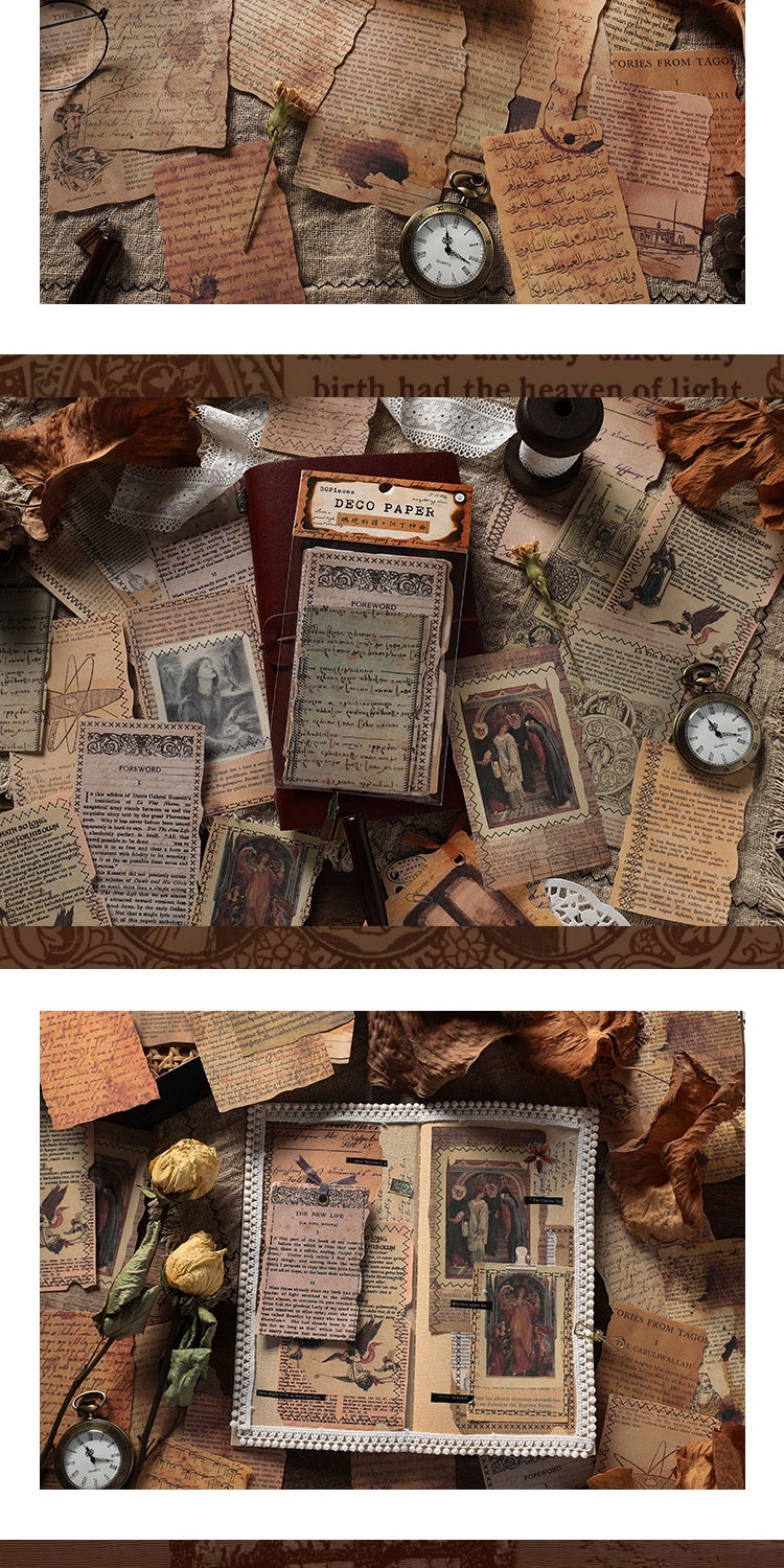 30 ชิ้น Burning Poems Series Vintage Journal วัสดุกระดาษ Scrapbooking ...