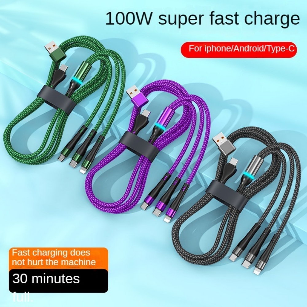 6in1 Multi Connectors สายชาร์จ USB A/Type C ถึง Micro USB/Type C/L 8pin ...