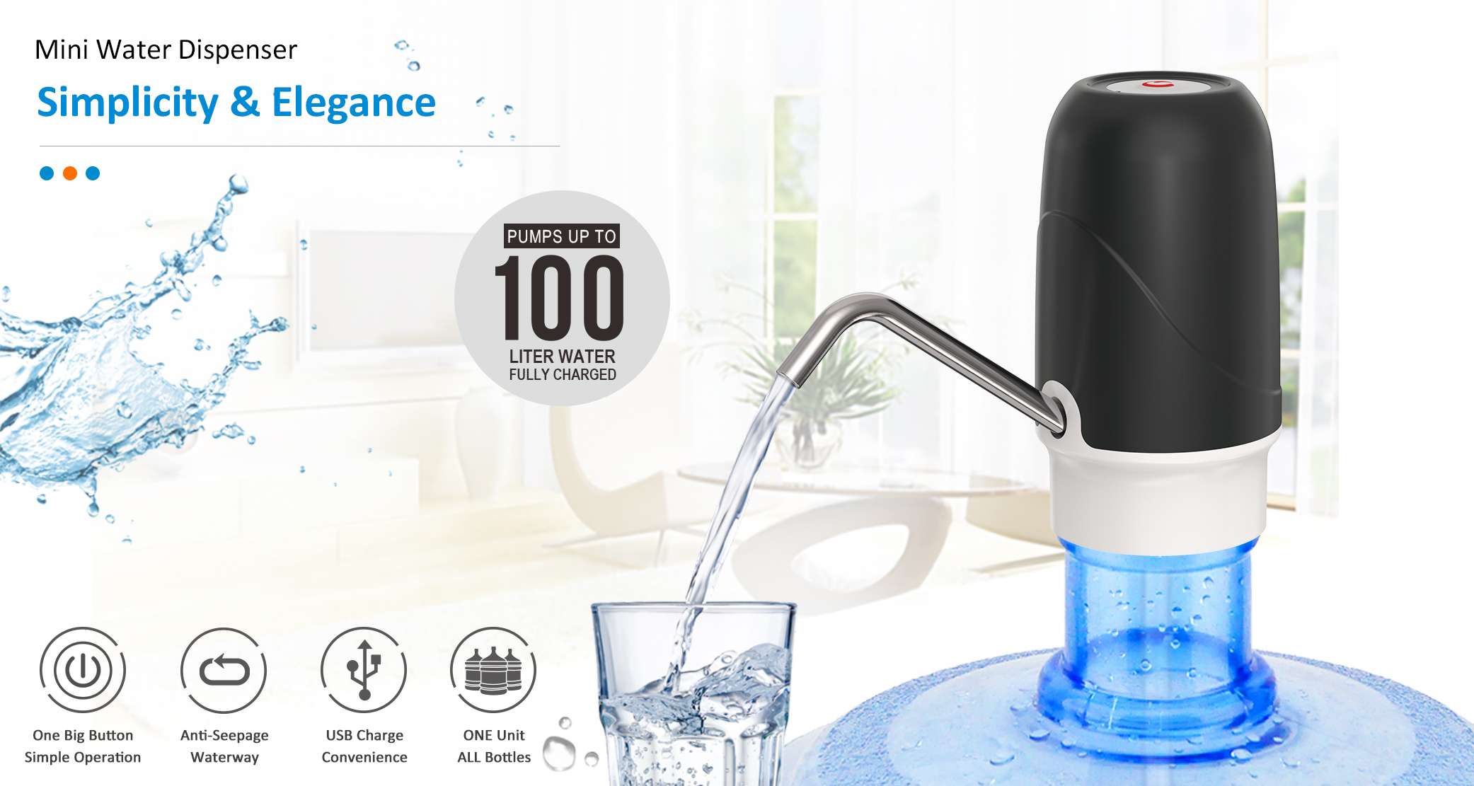 Universal Simple External Outlet Tube 5 Gallon Electric Water Dispenser ...