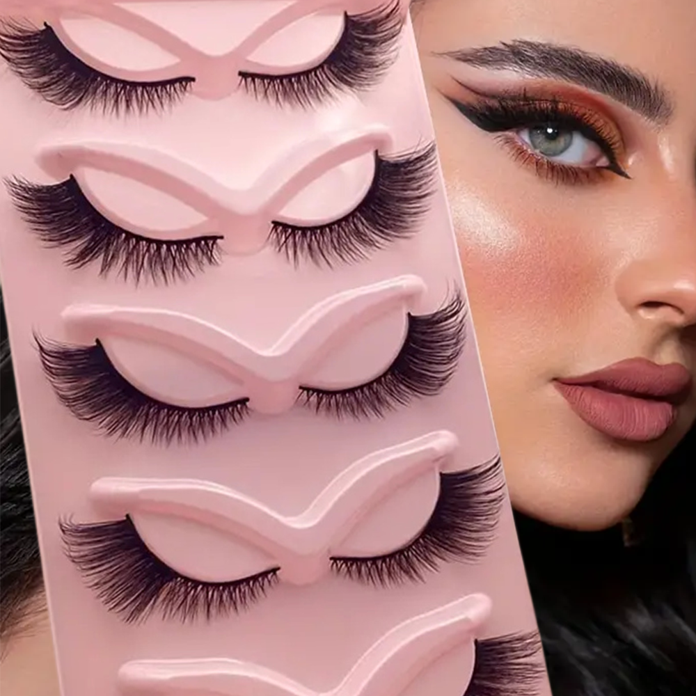 5 คู่ 3D Cat Eye ขนตาปลอม, Angel Wing Lashes, 16 มม.ธรรมชาติดูขยาย ...