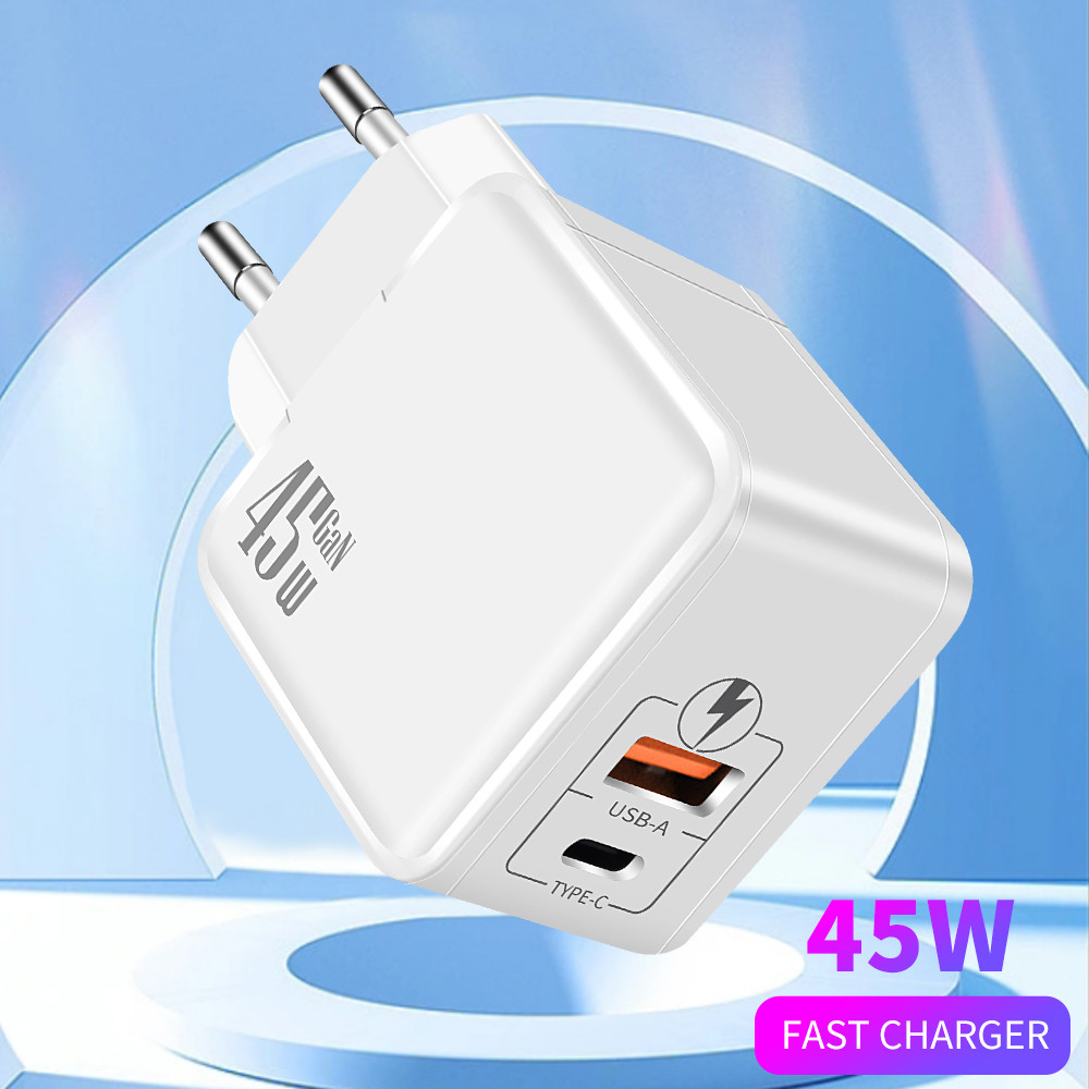 45w GaN USB C Charger PD Type C Fast ชาร์จโทรศัพท์มือถือ Quick Charge สําหรับ iP 15 14 13 12 11 ...