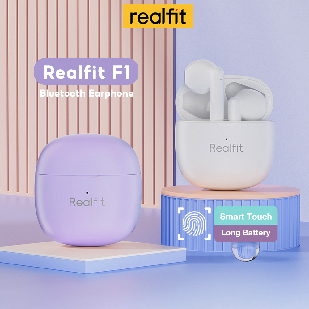 Realfit F1 หูฟังไร้สายบลูทูธ พร้อมไมโครโฟน Bluetooth 5.3 เสียงซูเปอร์ ...