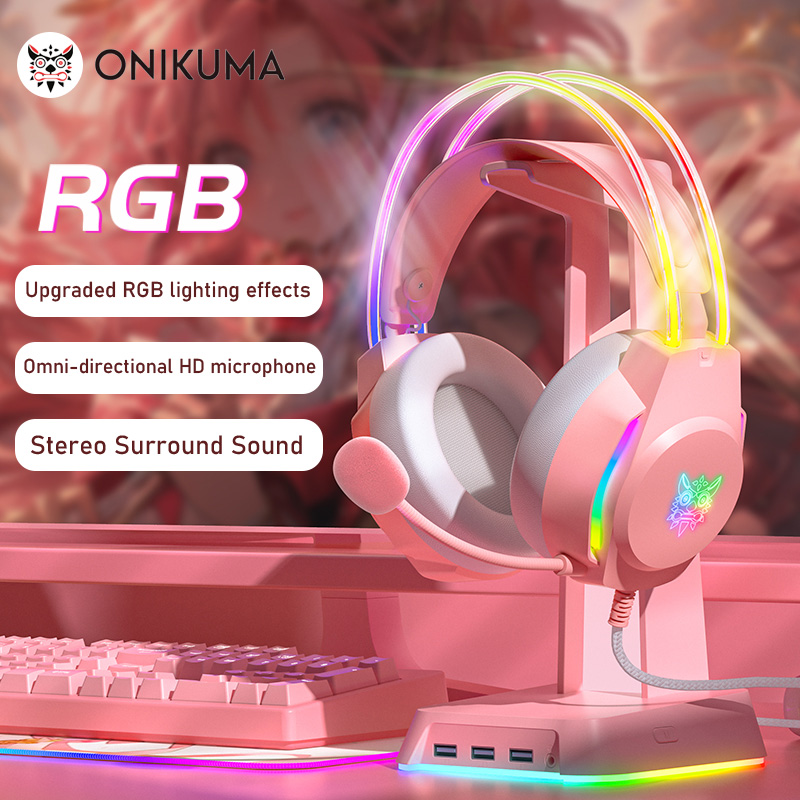Onikuma X26 RGB หูฟังแบบมีสาย หูฟังตัดเสียงรบกวนสําหรับเล่นเกมสําหรับพีซี/แล็ปท็อป | Shopee Thailand