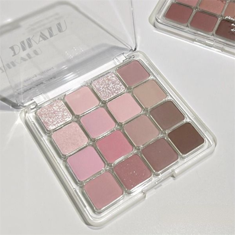 Checkered 16 Color Eyeshadow Palette Matte Pearlescent Bright Blue ...