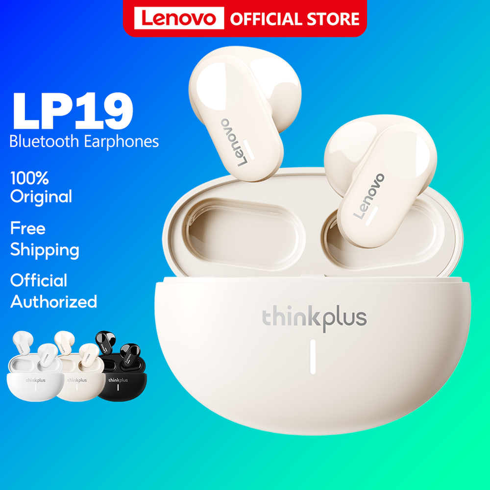 Lenovo LP19 หูฟังไร้สายบลูทูธ Semi In Ear Hifi สเตอริโอกันน้ําอัจฉริยะ Touch Control Mini พร้อม ...