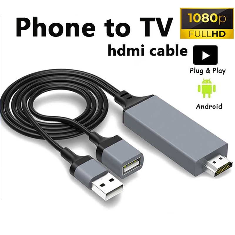 Plug And Play Phone To TV สาย HDMI Universal สะดวกขนาดกะทัดรัดแบบพกพา ...
