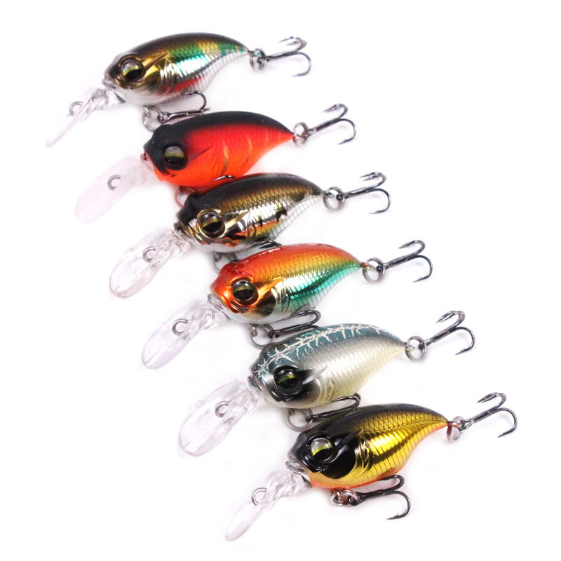 ใหม่ Crankbait Wobblers Lure 38 มม./5g คุณภาพสูงตะขอ 6 สีที่แตกต่างกัน ...