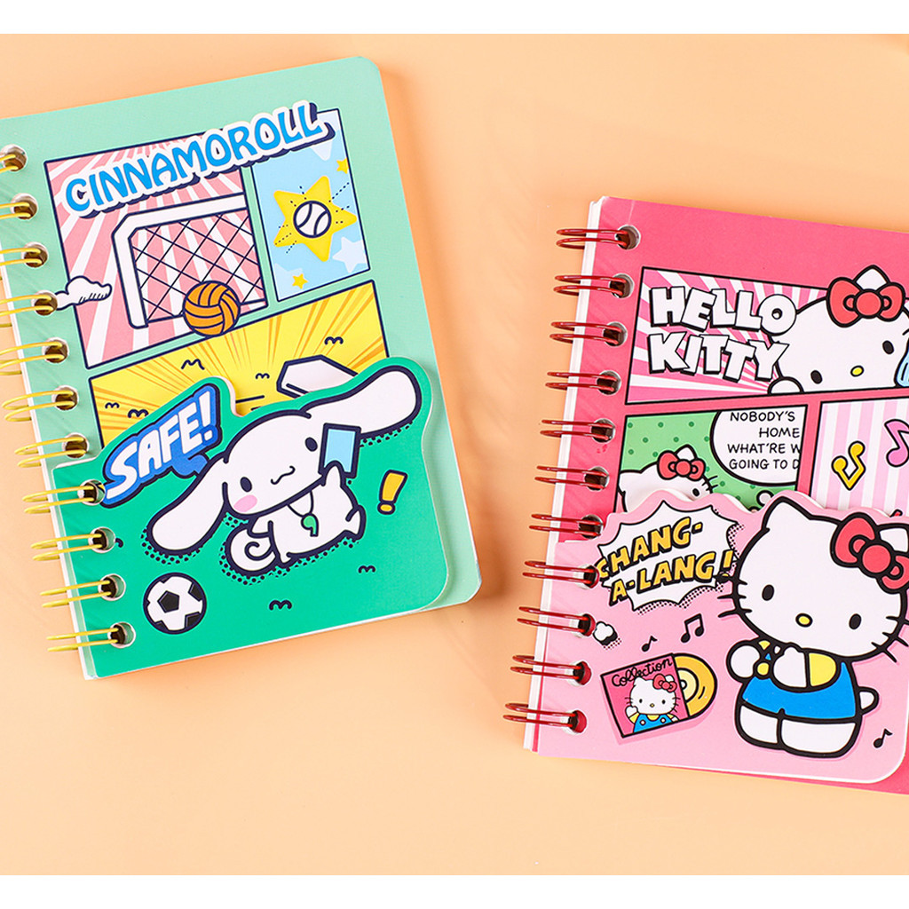 Sanrio Manga Style A6 Coil Book Writting Smooth Colourful Cute Two Size ...