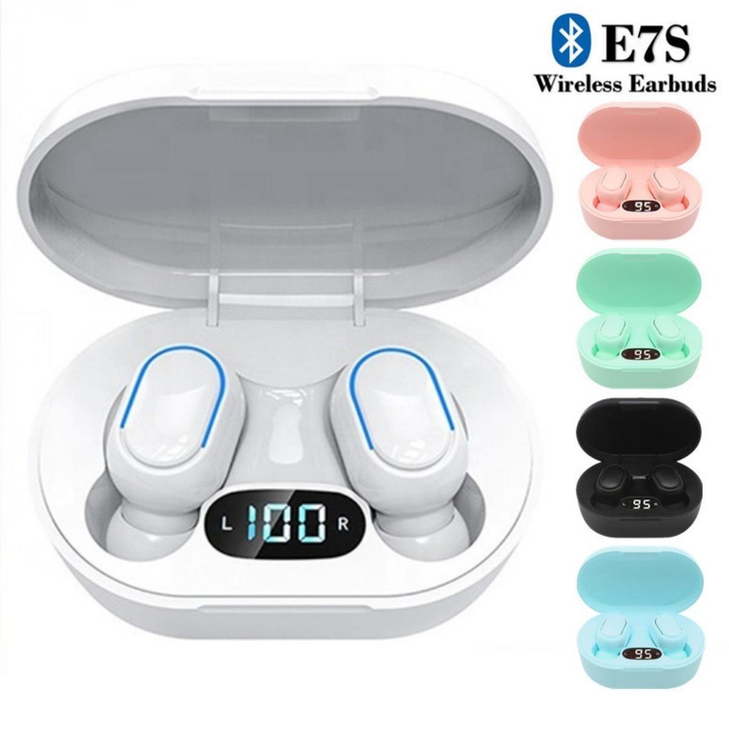 E7s TWS หูฟังไร้สาย 5.0 หูฟังบลูทูธ HIFI Lossless ชุดหูฟังกีฬาหูฟังกันน้ําสําหรับสมาร์ทโฟนทุก ...