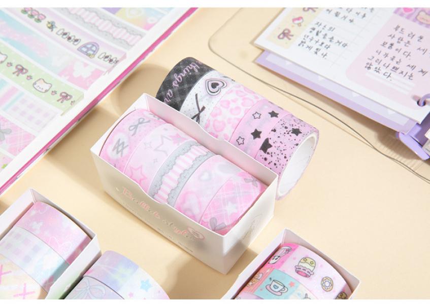 Mr.paper Cute Girl Sparkle And Paper Tape Set 1.5cm * 1.5m Korean ...