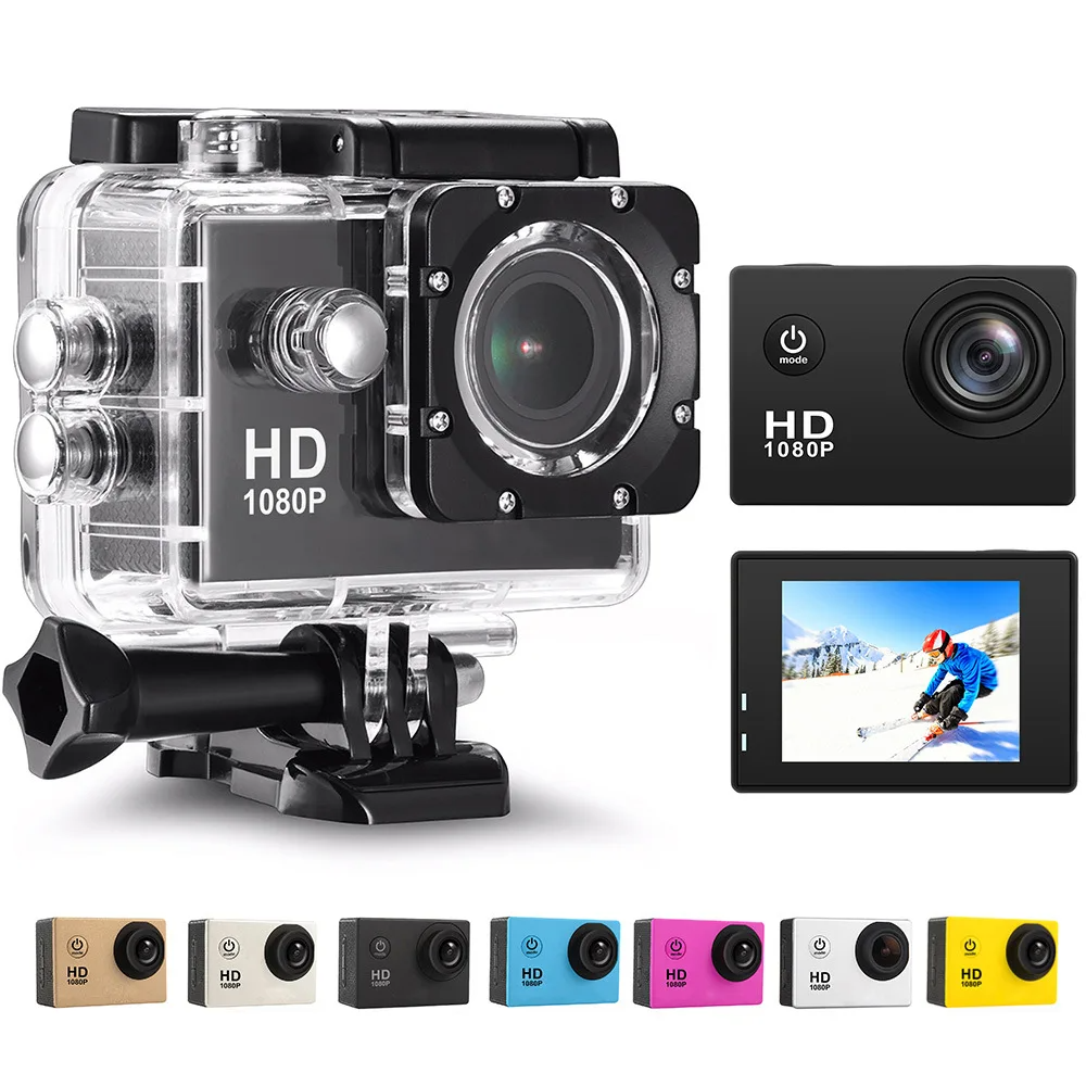 กล้องแอ็คชั่นใหม่ AT-L202 กล้องกันน้ํากลางแจ้ง 1080P กล้องขี่ ...