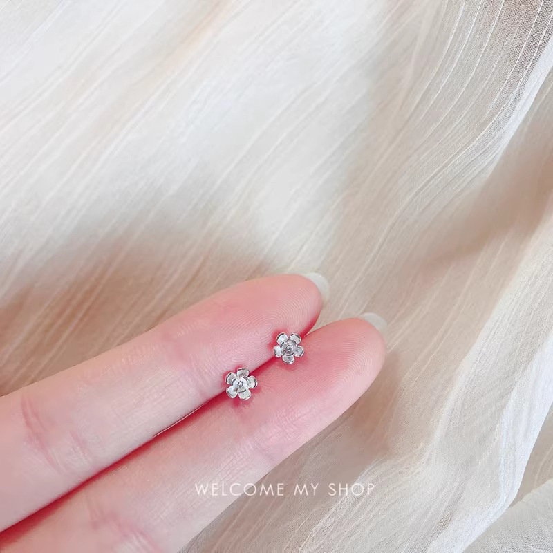 Mini Sakura S925 ต่างหูเข็มเงินหญิงแฟชั่นนักเรียนอารมณ์ All-Match ต่างหูดอกไม้ขนาดเล็ก | Shopee ...