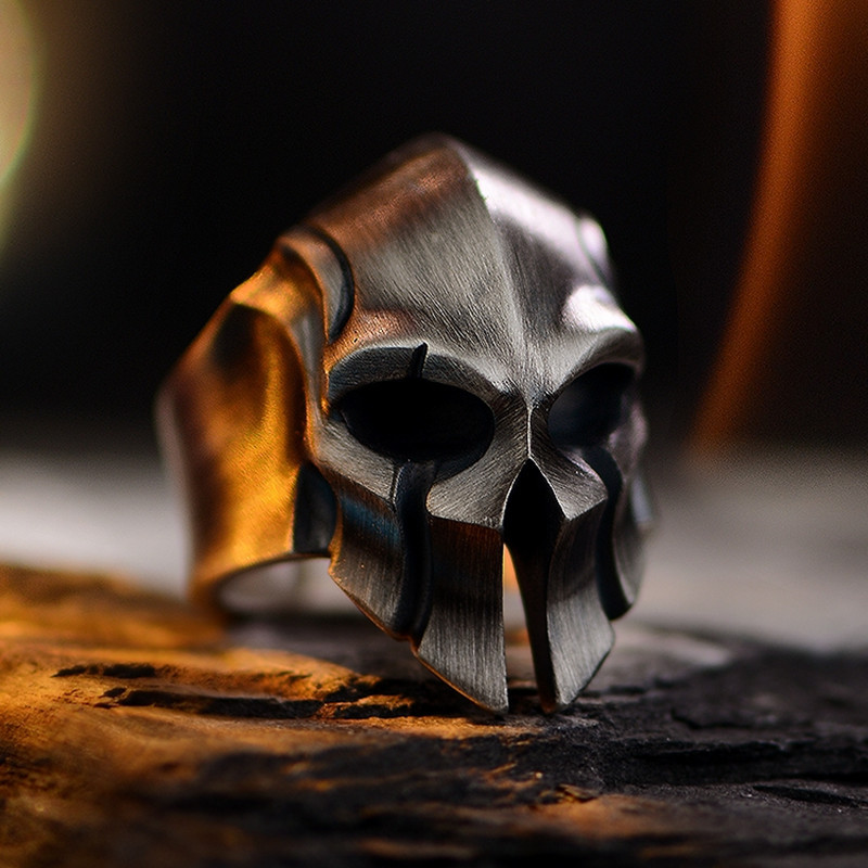 แฟชั่น Spartan Domineering Single Ring Retro Distressed Unique Mask ...