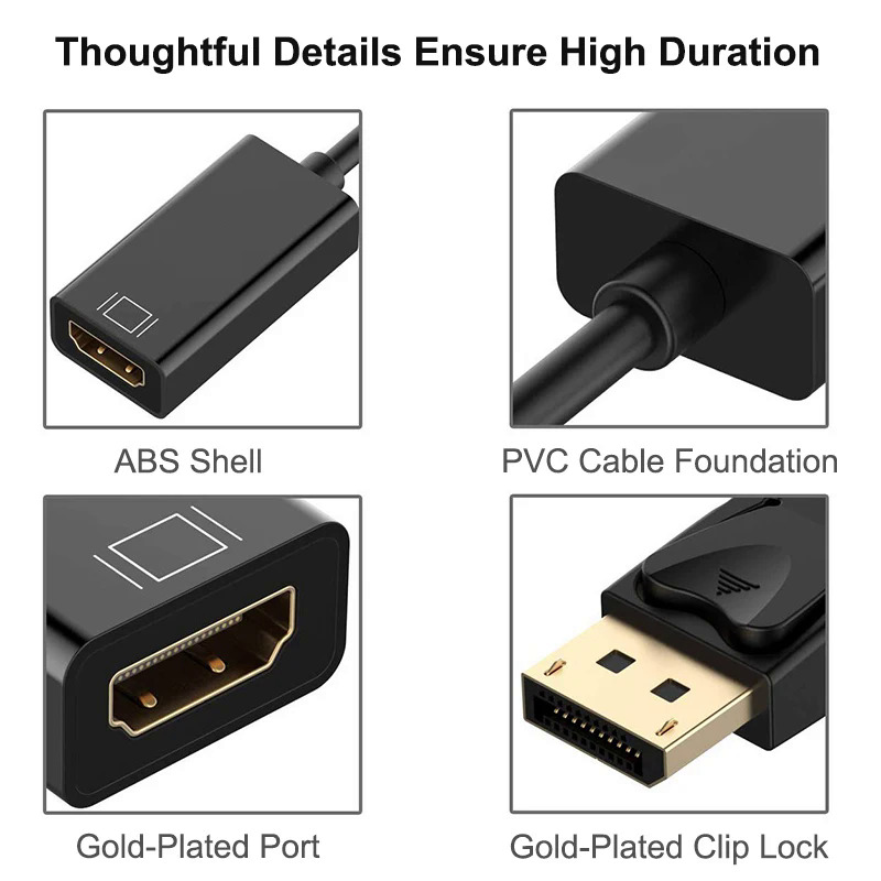 [Shopee Choice] DisplayPort เป็นอะแดปเตอร์ที่รองรับ HDMI DP Display ...