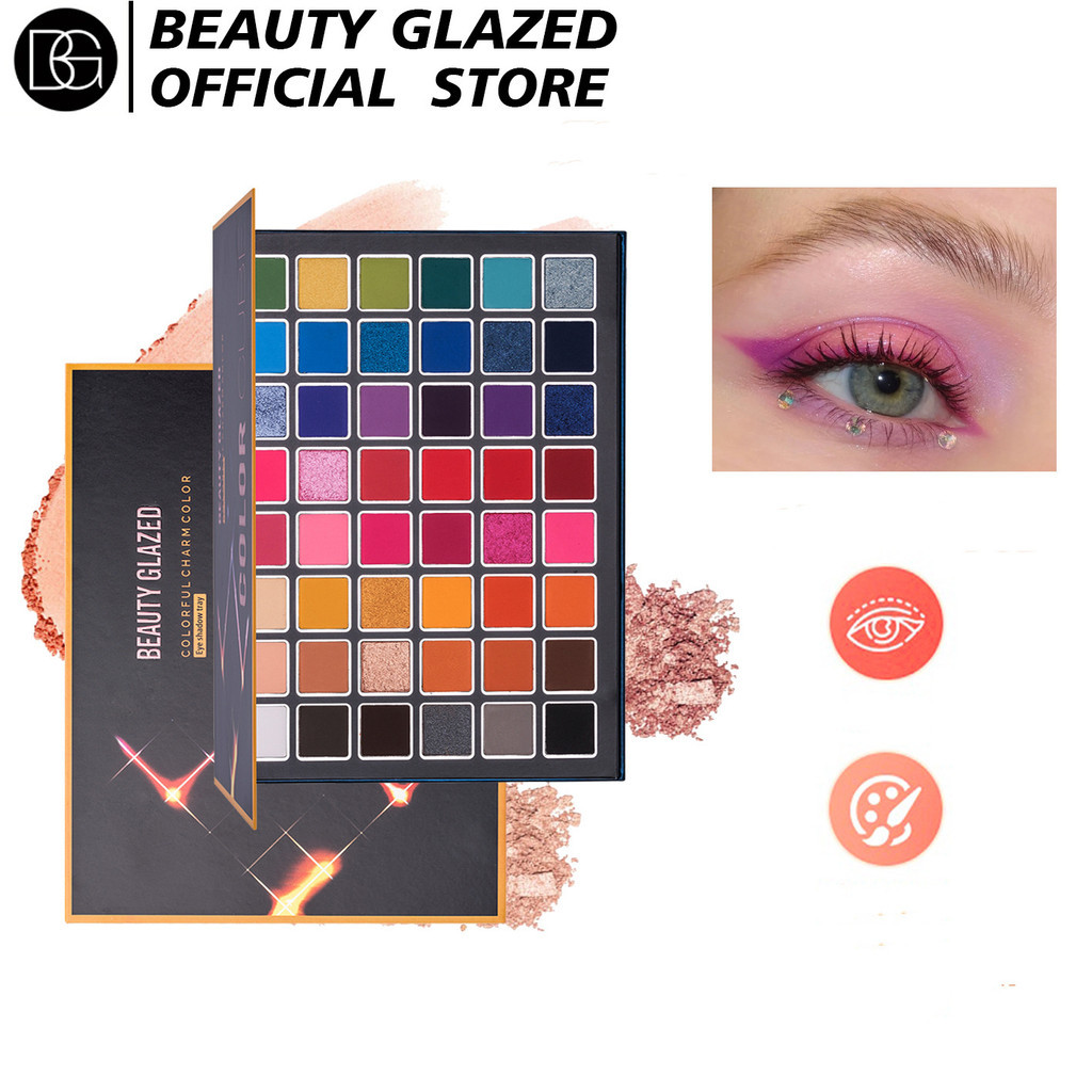 Beauty GLAZED Makeup Eye shadow Palette 48 สี Cube Eyeshadow Palette 48 สีความงามกันน้ําอายแชโด ...