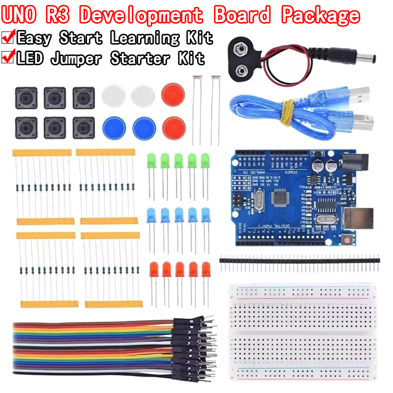 ชุดเริ่มต้นสําหรับ UNO R3 Mini Breadboard LED Jumper ปุ่มลวดสําหรับ ...