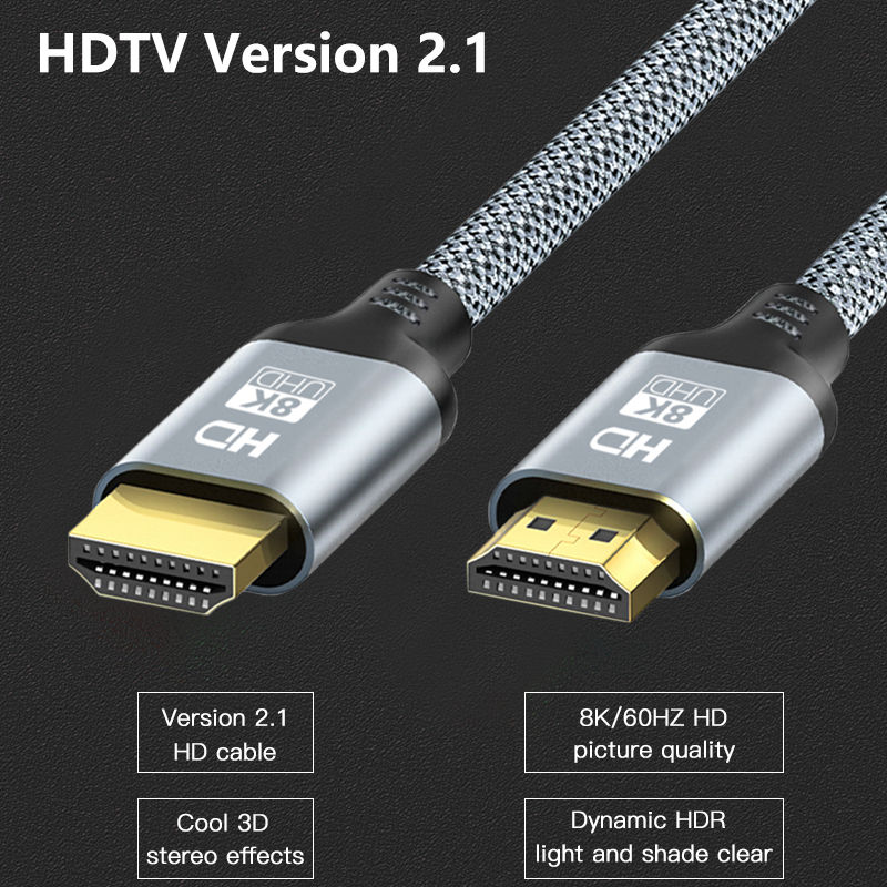 สาย HDTV 2.1V 4K @ 120Hz 8K @ 60Hz สายความเร็วสูง HDTV to HDTV สําหรับ ...