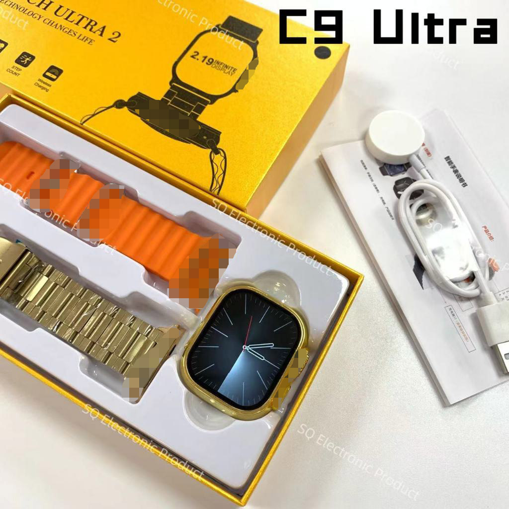 C9 Ultra MAX Smartwatch Gold สมาร์ทนาฬิกา NFC ไร้สายบลูทูธสําหรับผู้ชาย ...