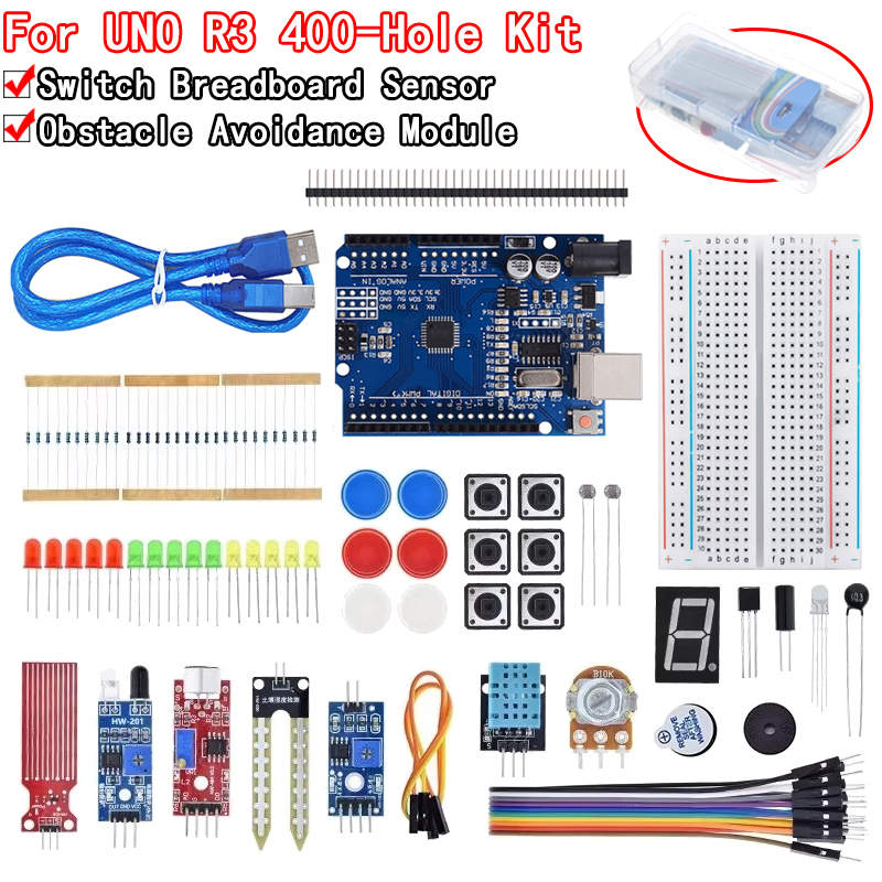 ชุดเริ่มต้นพื้นฐานสําหรับ Arduino Uno Set R3 Diy Kit บอร์ด R3 เขียง