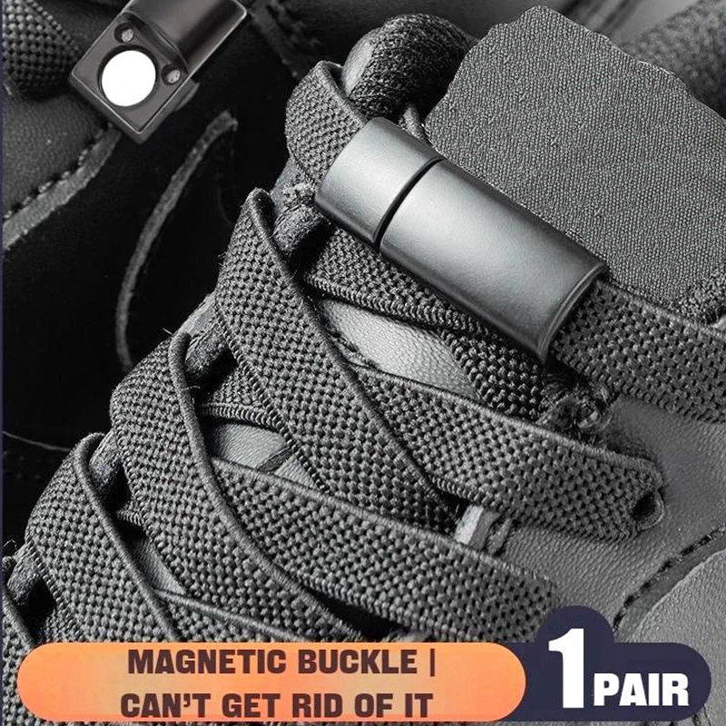 Magnetic Lock Shoelaces without Tie Elastic laces รองเท้าผ้าใบไม่มี Tie ...
