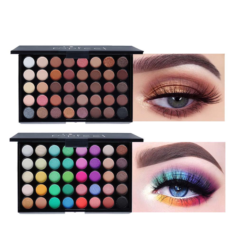 Pearl Matte 40 Color Eyeshadow Palette Color Earth Color Multicolor ...