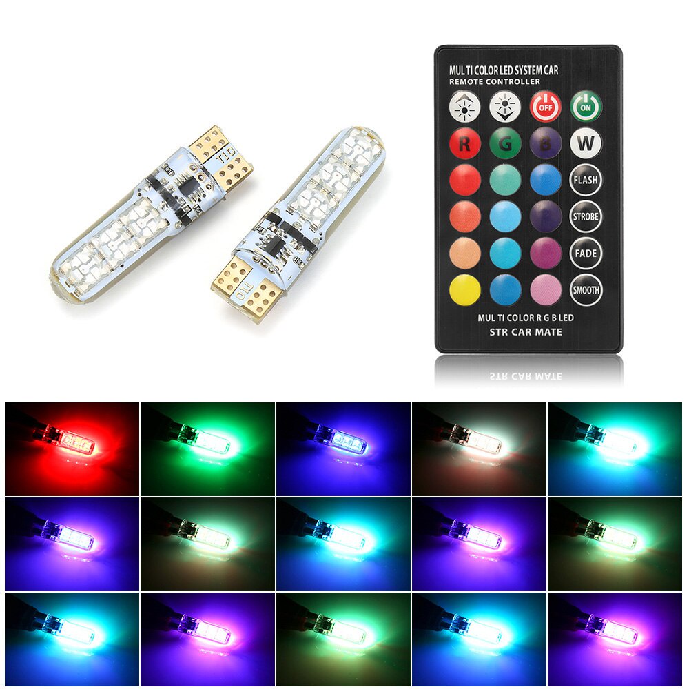 T10 5050 รถ Led RGB Multicolor 6 SMD หลอดไฟ Led กันน้ํา Led ที่จอดรถ Led พร้อมรีโมท | Shopee ...