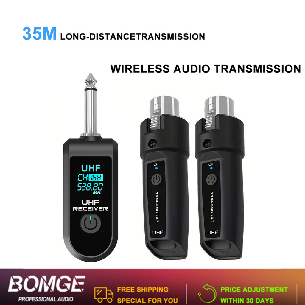 ระบบไมโครโฟนไร้สาย 2.4 Ghz XLR เครื่องรับส่งสัญญาณสําหรับ Dynamic Mic ...