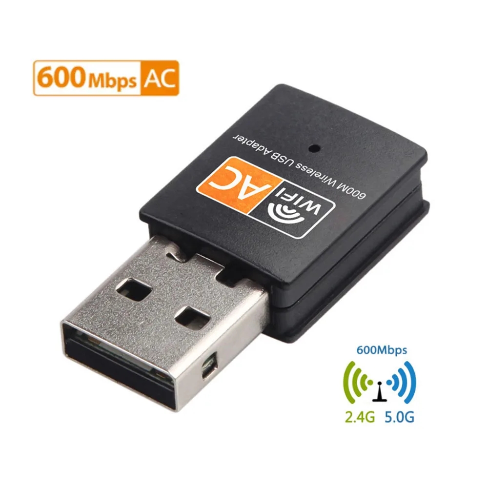 600mbps 2.4GHz 5GHz Dual Band USB WiFi Adapter การ์ดเครือข่ายไร้สาย ...