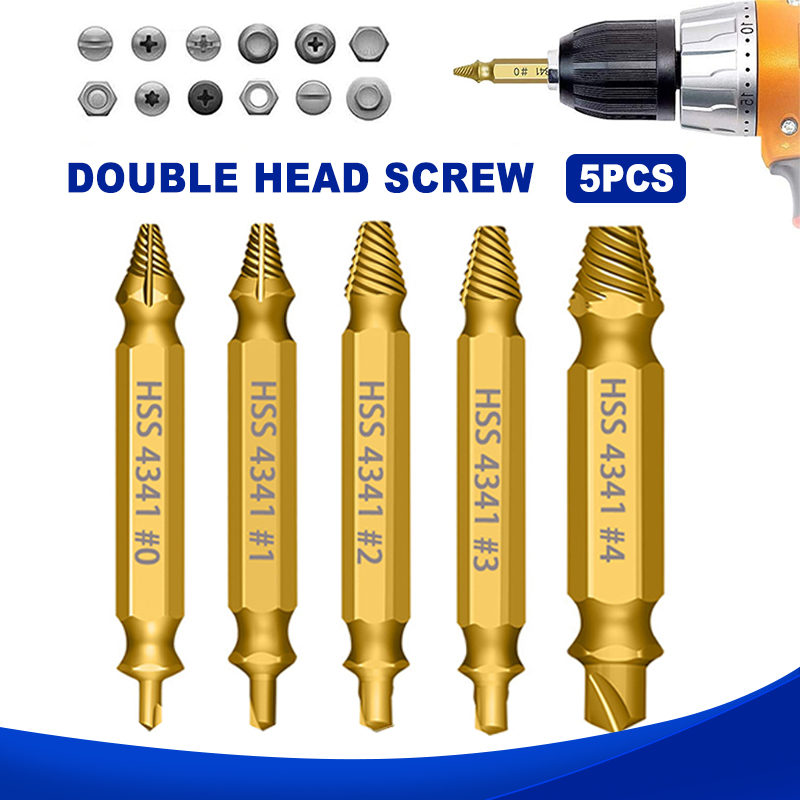 5PC ความเร็วสูงเหล็ก Extractor Double-Headed สกรูเลื่อนเครื่องมือกําจัด ...