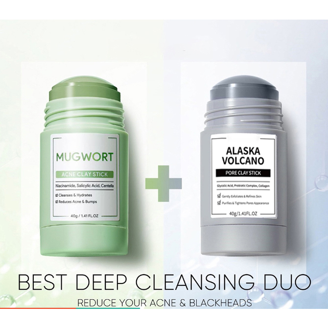 2pcs wormmine โคลนฟิล์ม rod 40g + Alaska ภูเขาไฟโคลนฟิล์ม 40g ทําความ ...