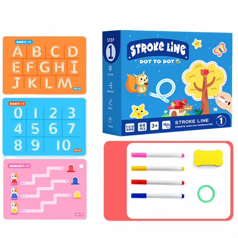1book/64 หน้าเด็ก Trace ปากกาการ์ดการฝึกอบรม Erasable Early Education ...