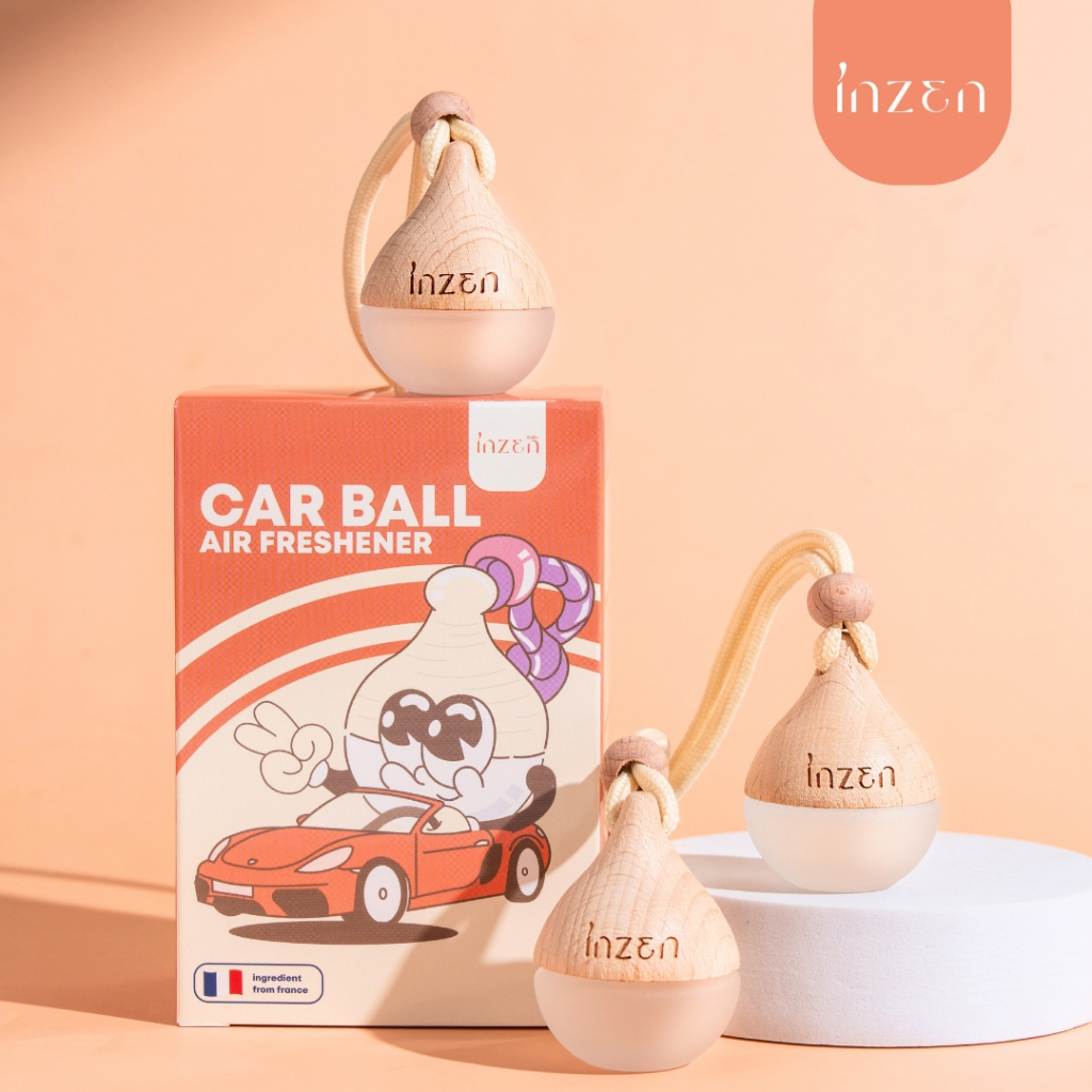 INZEN อินเซ็น น้ำหอมรถยนต์แบบแขวน รุ่นคาร์บอล 7 มล. หอมนานหลายสัปดาห์ ...