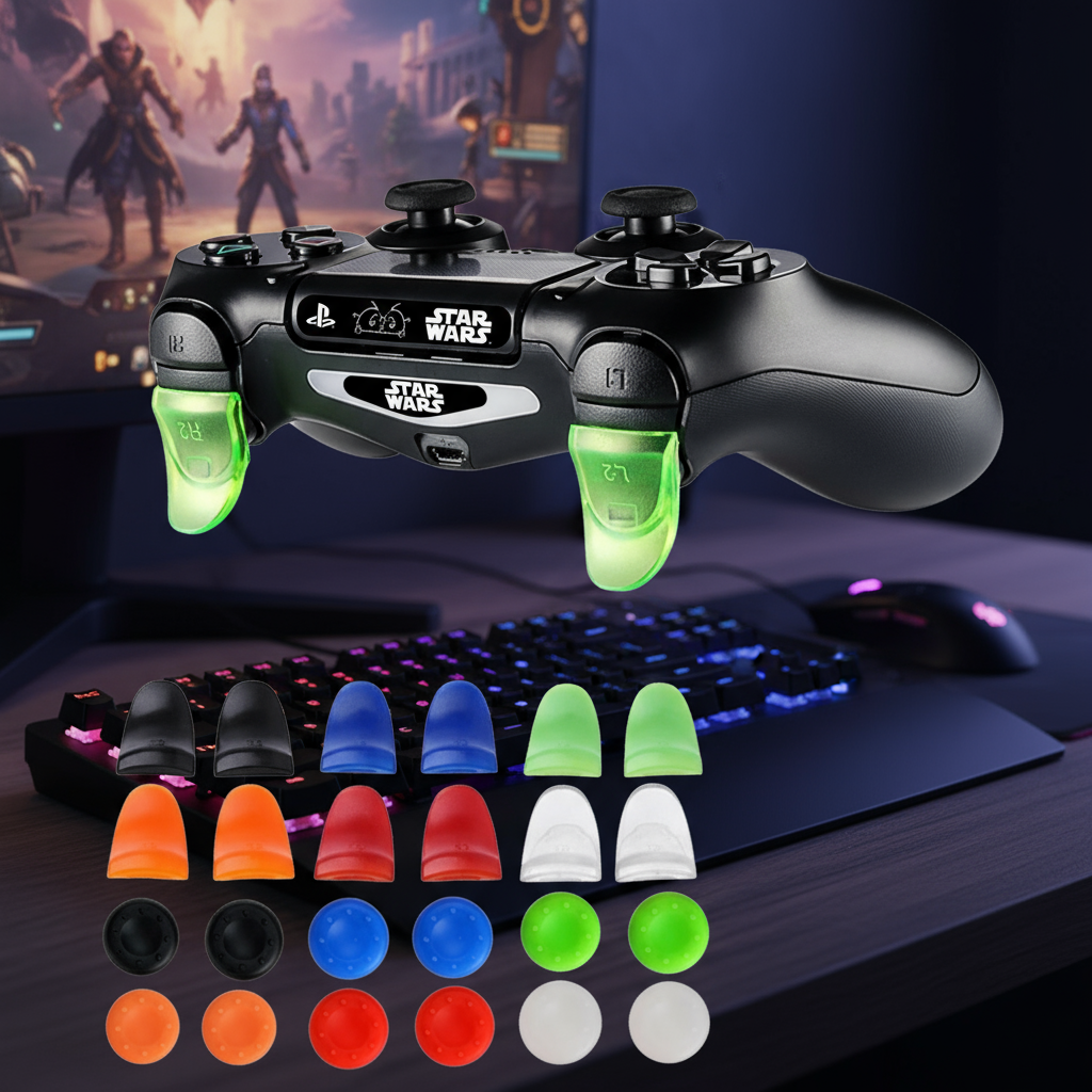 ชุดขยายปุ่ม Bent Triggers L2 R2 สําหรับอุปกรณ์เสริมคอนโทรลเลอร์ ...