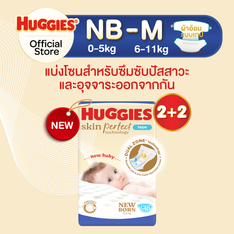 [ยกลัง] Huggies Skin Perfect Technology ผ้าอ้อมเด็กพรีเมียม แบบเทป ฮักกี้ส์ สกิน เพอร์เฟค ...
