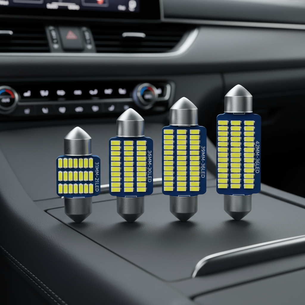 ไฟ LED ติดเพดานรถยนต์ 18 หลอด SMD ขนาด 10x31 มม. เหมาะกับรถทุกรุ่น 1 ...