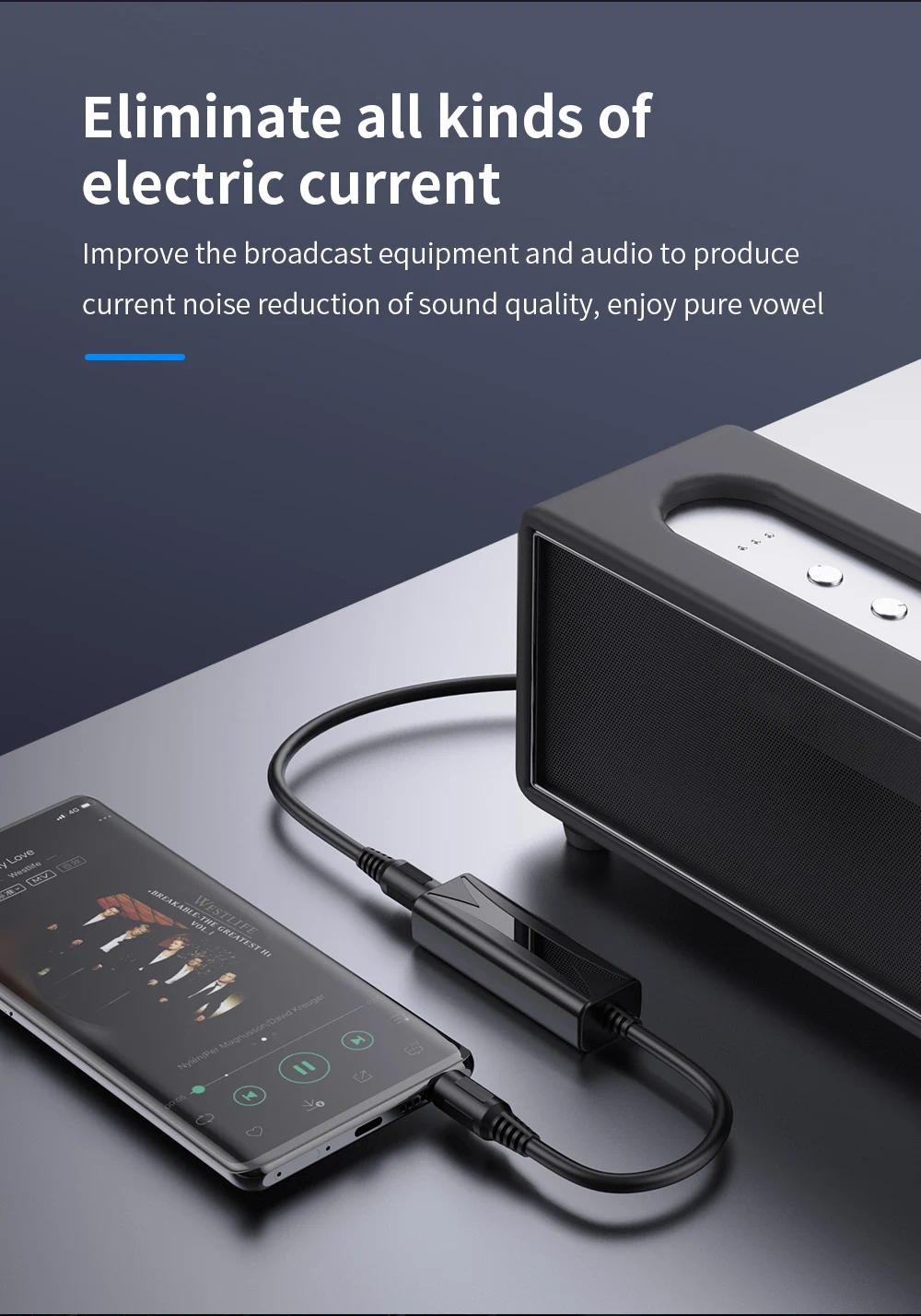 ตัวกรองเสียงรบกวน Aux Audio 3.5mm ป้องกันสัญญาณรบกวน Ground Loop ขจัด ...