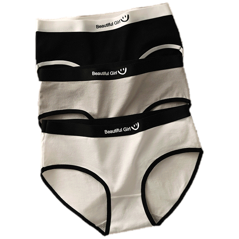 CS021.KSกางเกงในผู้หญิงน่ารัก เอวกลาง ใส่สบายผ้านุ่ม ระบายอากาศได้ดี ...