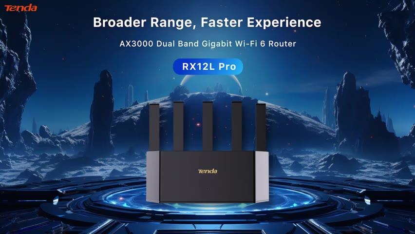 Tenda RX12L Pro Gigabit เราเตอร์ AX3000 Dual Band Wifi 6 Router เร้าเตอร์ไวไฟ 2.4G / 5GHz ...