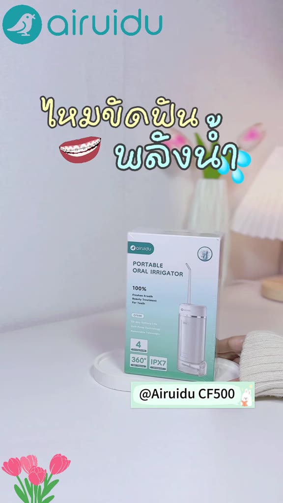 Airuidu CF500 Water Flosser 160ml ไหมขัดฟันพลังน้ำ (4 โหมด+4 หัวฉีด ...