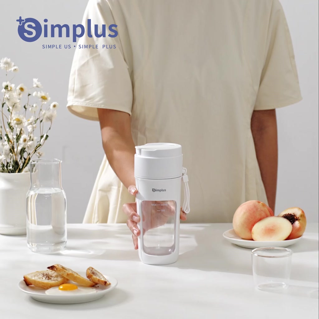 Simplus Portable Blender แก้วปั่นน้ำผลไม้ น้ำผัก ไร้สายแบบพกพา ความจุ 340mL มัลติฟังก์ชั่น 10 ใบ ...