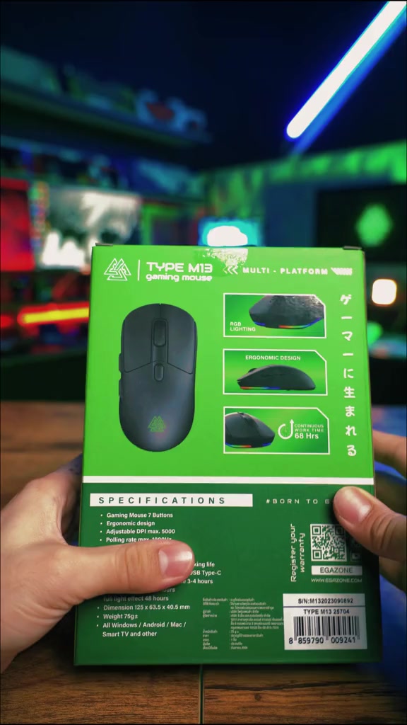 EGA TYPE M13 เมาส์เกมมิ่งไร้สาย เชื่อมต่อได้ 3 โหมด โหมดเสียบสาย บลูทูธ ไวเลส พร้อมตั้งมาโครได้ ...