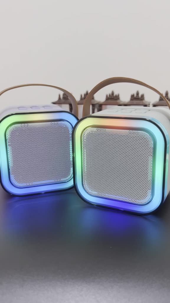 EAKER K12 ลำโพงบลูทูธ ไมโครโฟนคู่ ของแท้ RGB มินิ แบบพกพา ลำโพงคาราโอเกะไร้สายกลางแจ้งขนาดเล็ก ...