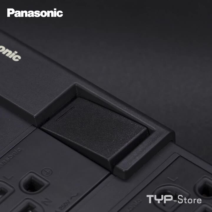 Panasonic WCHG283527B ปลั๊กพ่วงพานาโซนิค 16A 3500W 1 สวิตช์คุมรวม 5 ...