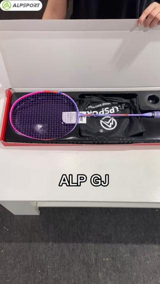 ALP GJ 10U PRO ไม้แบดมินตันเต็มคาร์บอนไฟเบอร์สีม่วง เบาสุดๆ มีสาย ...