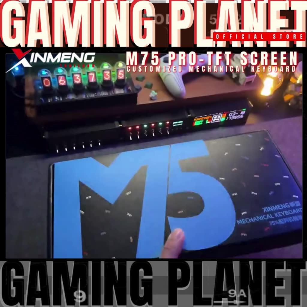 XINMENG M75 Pro Gasket RGB คีย์บอร์ด พร้อมจอ ไร้สาย Hot-swap 3 โหมด ...