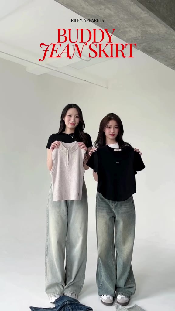 Riley.apparels - Buddy Jean Skirt กระโปรงยีนส์สั้น 7008 | Shopee Thailand