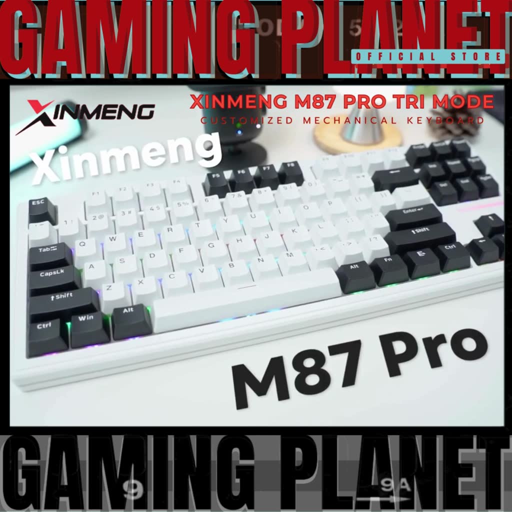 XINMENG M87 Pro-Mechanical keyboard-คีย์บอร์ดทรง TKL ไร้สาย Hot-swap 3 ...