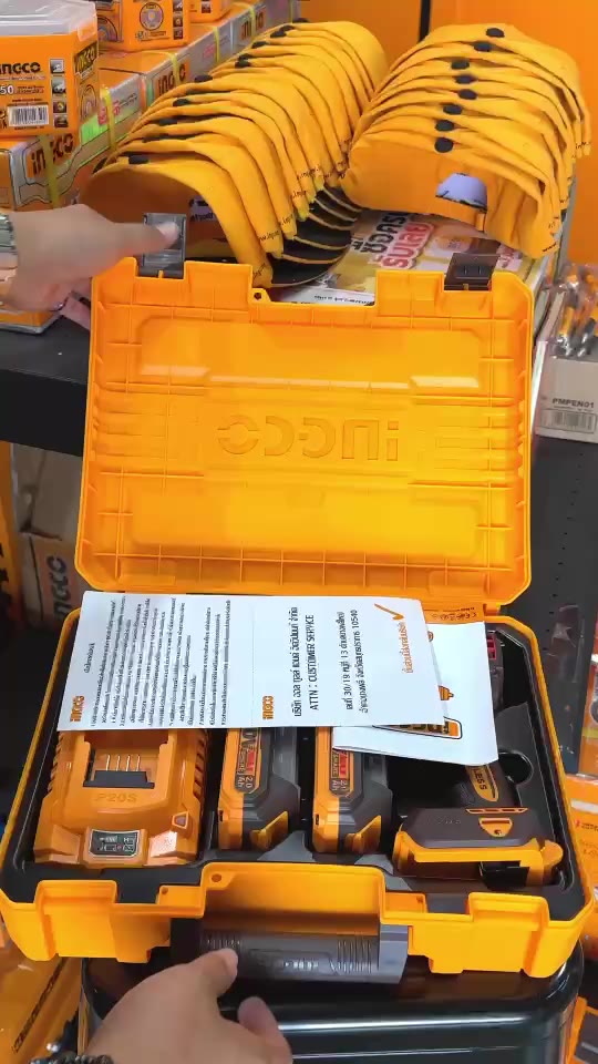 (ถูกสุด) INGCO สว่านไร้สาย รุ่น CDLI20602 20V ครบชุด(พร้อมแบต2Ah.2ก้อน ...